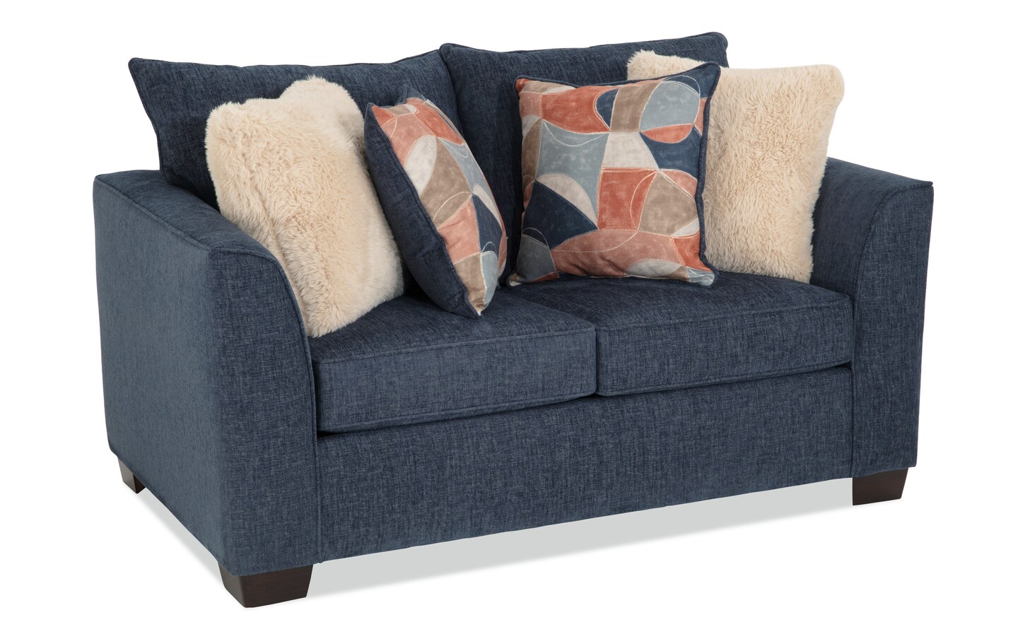 Bobs furniture navy blue couch store