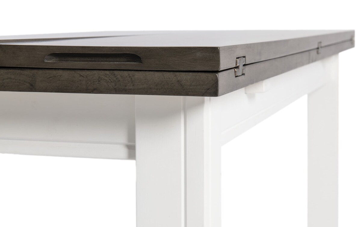 Blake Gray & White Drop Leaf Counter Table | white_finish