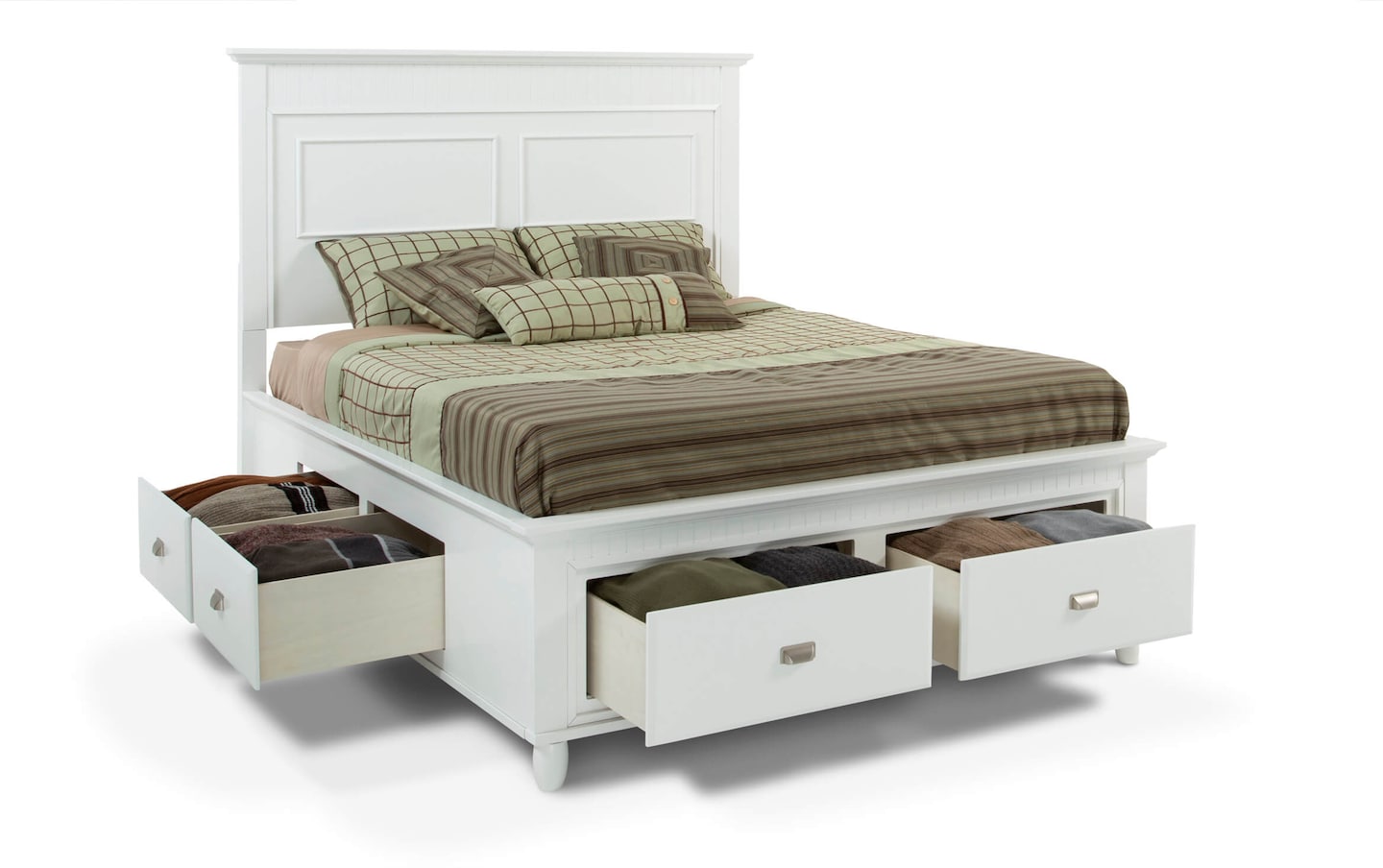 White king platform bed with storage store
