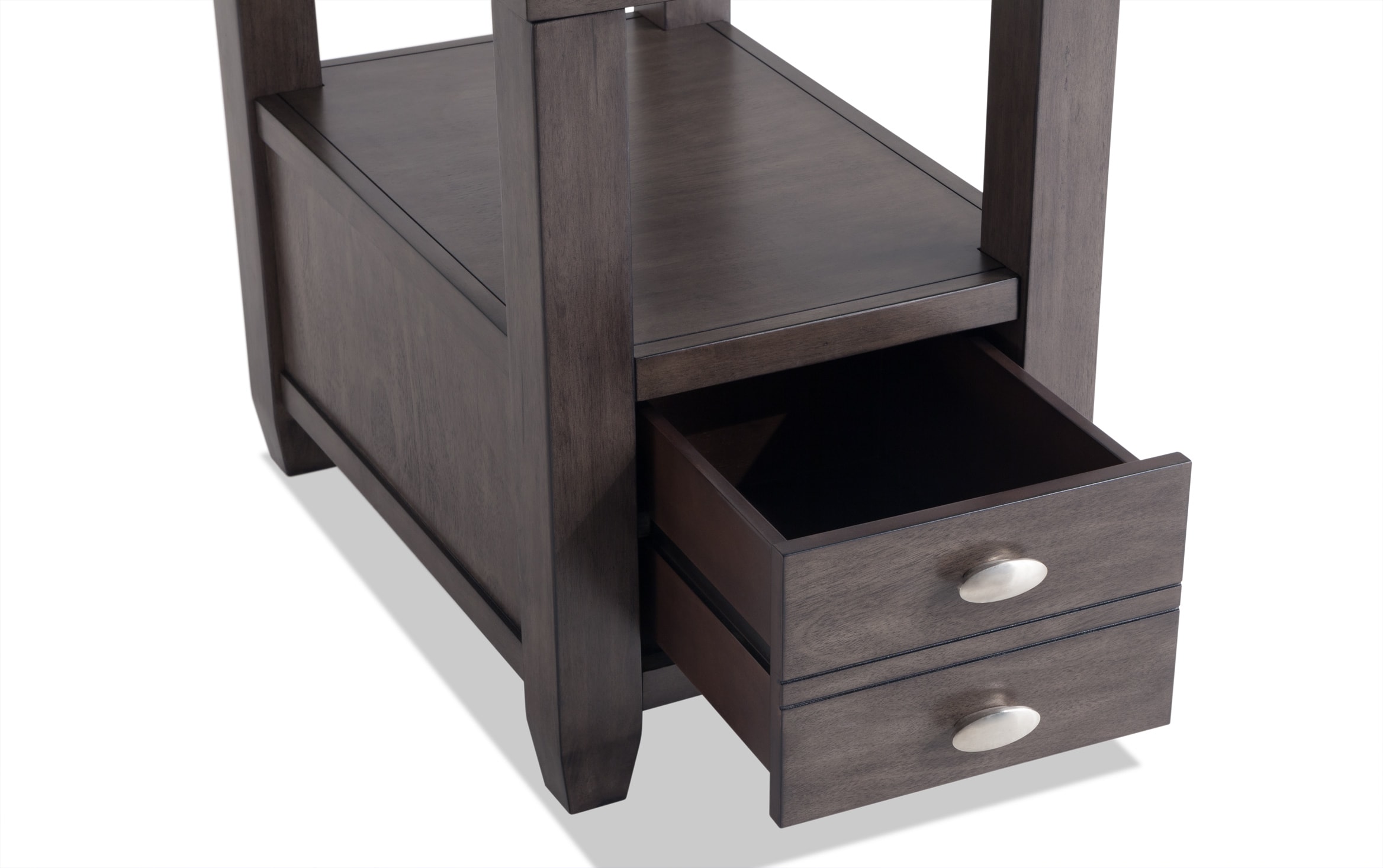 Prestige Gray Chairside Table with Power | gray_finish | Bob's Discount ...