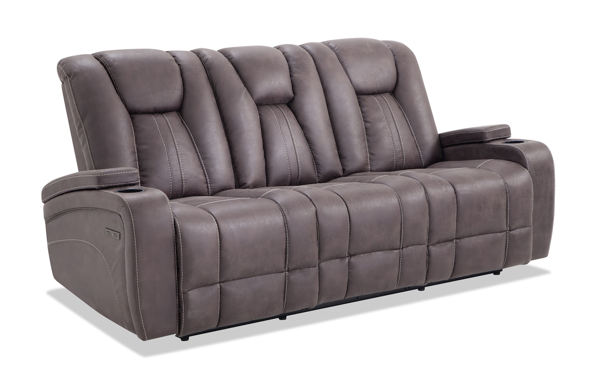 Viking Power Reclining Sofa | graphite_color | Bob's Discount Furniture ...