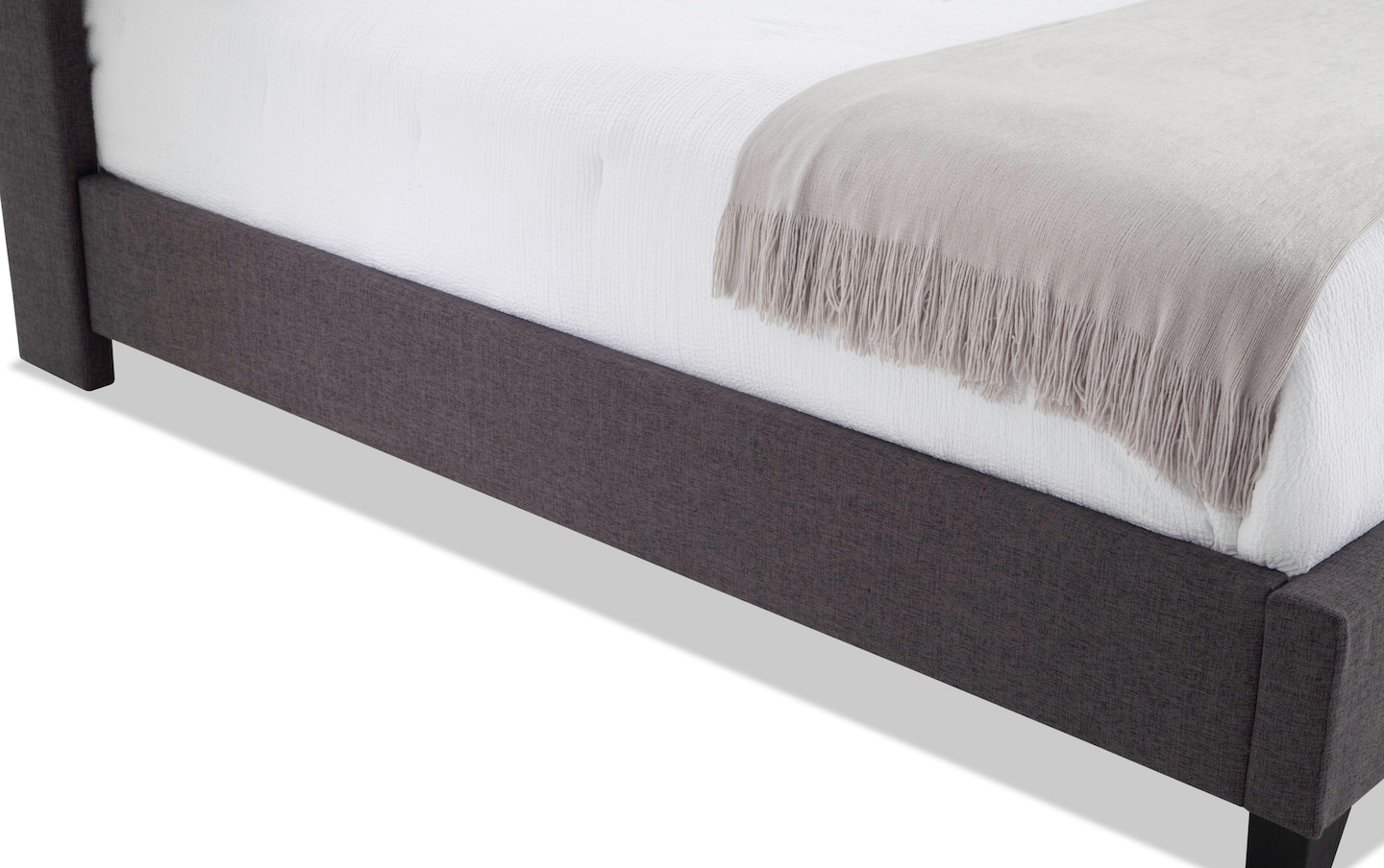 Emerson King Charcoal Upholstered Panel Bed