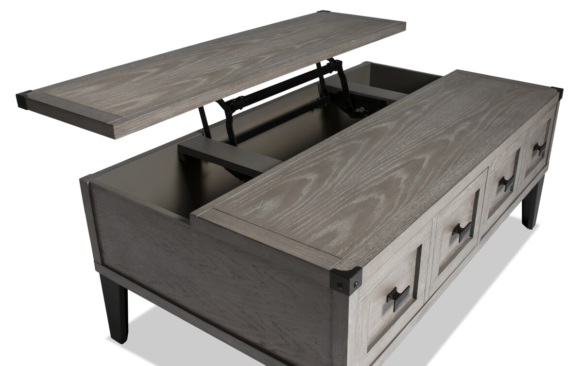 Wentworth 3 Piece Gray Lift-Top Coffee Table Set with 1 End Table and 1 ...