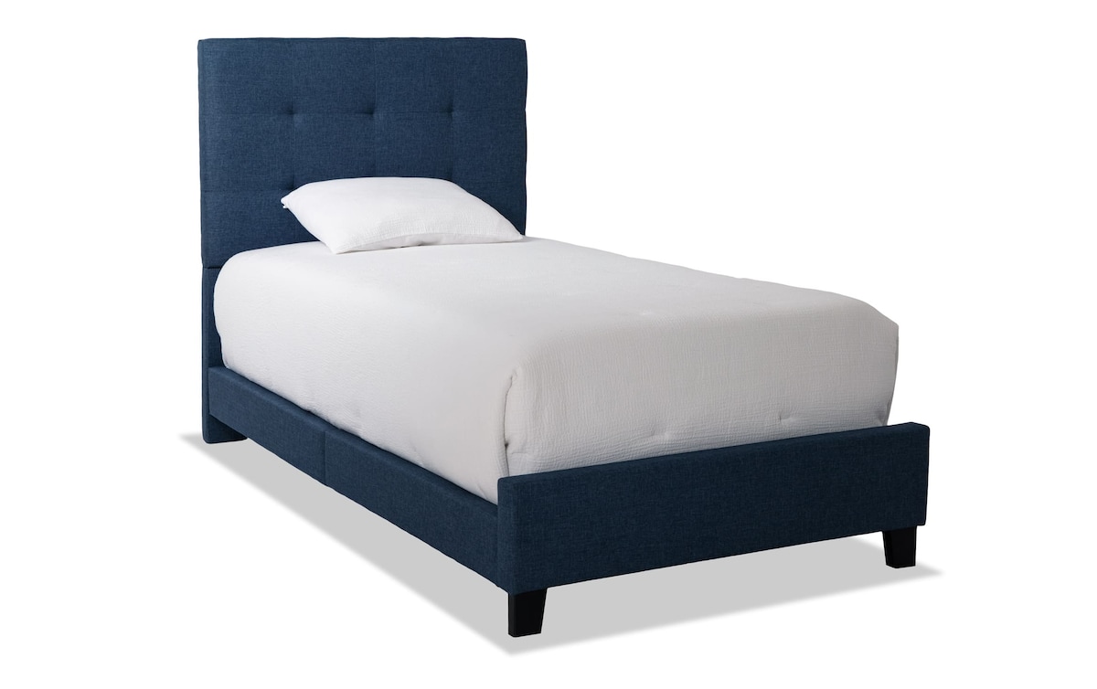 Aiden Full Blue Upholstered Bed | blue_color