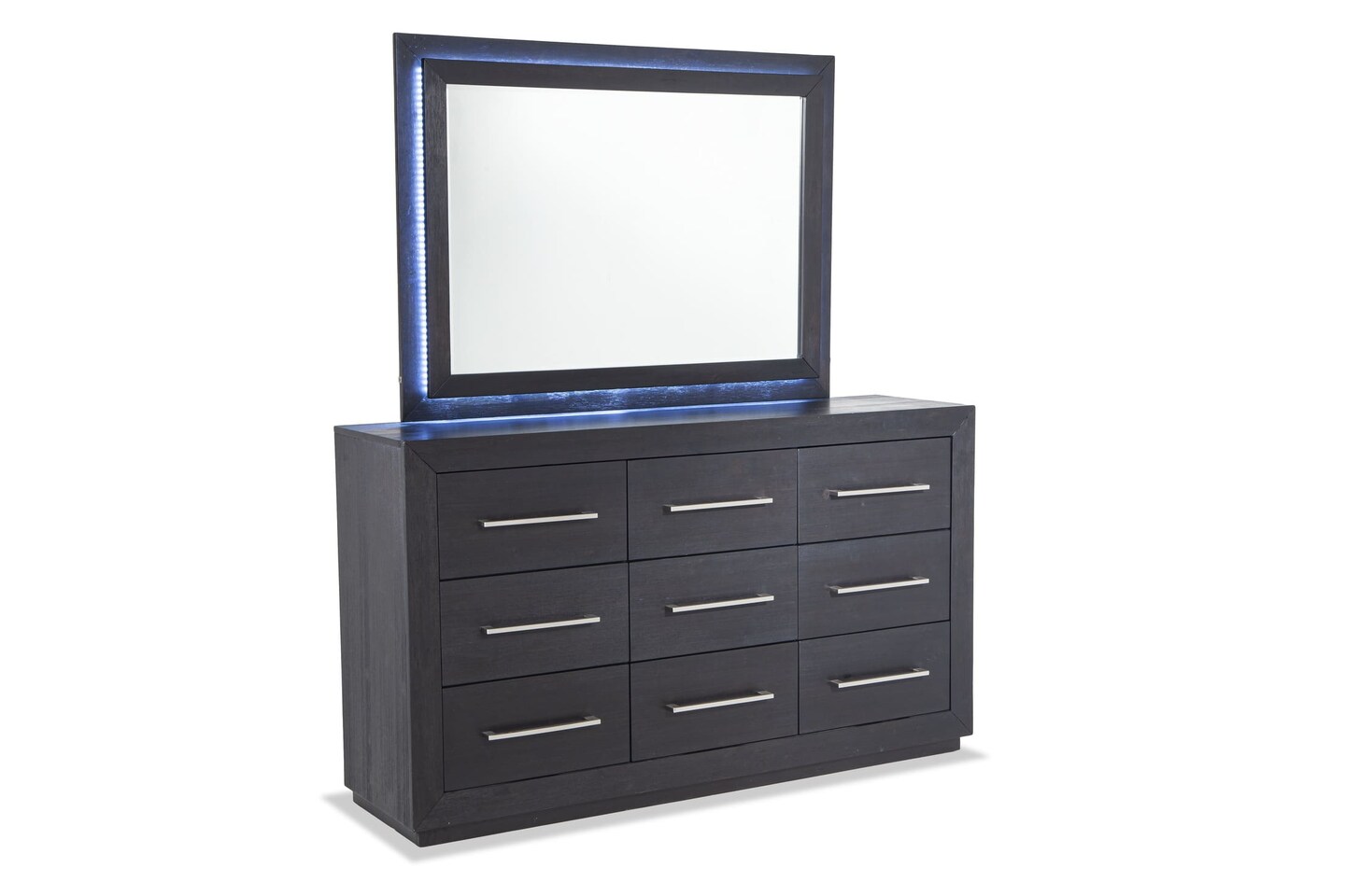 Cosmopolitan Black 9 Drawer Dresser Mirror