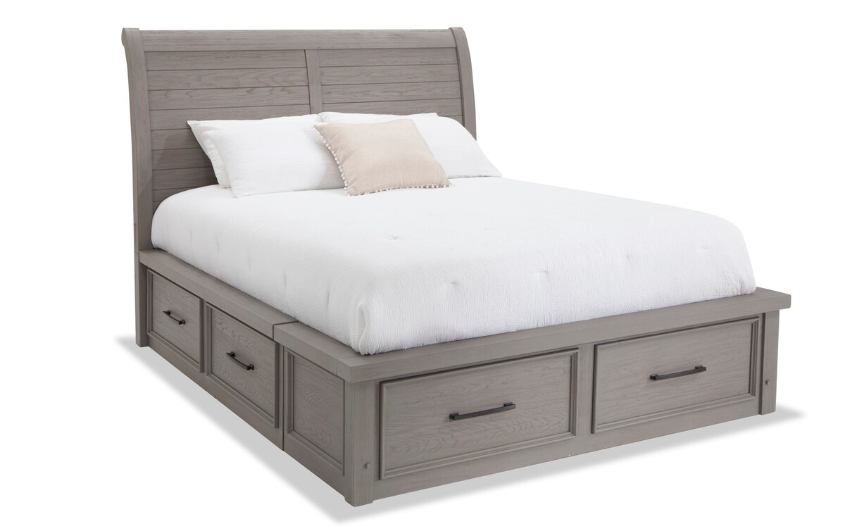 Hudson Queen Gray Storage Bed | gray_finish