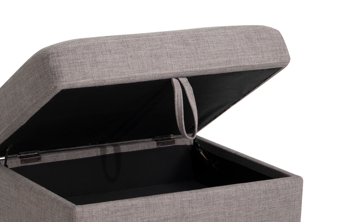 Bettie Steel Gray Storage Ottoman | gray_color
