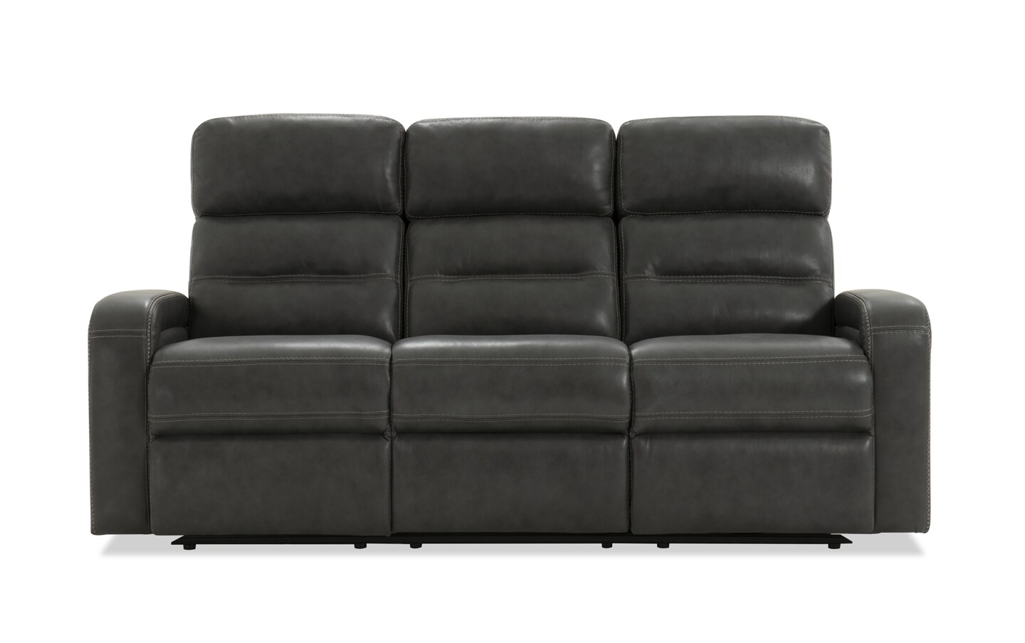 Bobs leather recliner sofa store