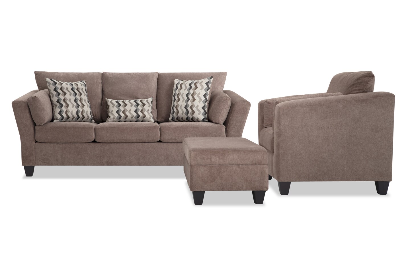 Virgo Brown 90 Sofa Chair Storage Ottoman