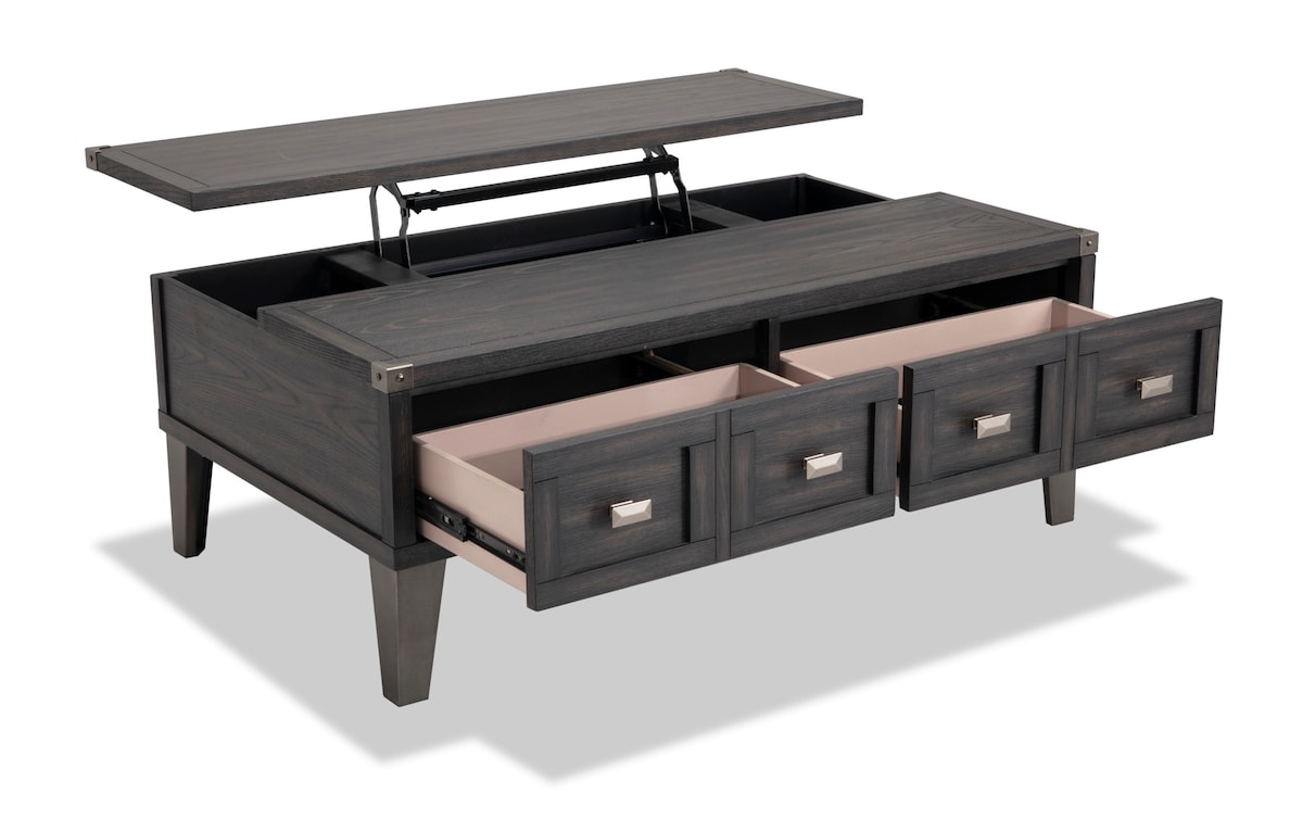 Wentworth 3 Piece Black Lift-Top Coffee Table Set with 1 End Table and ...