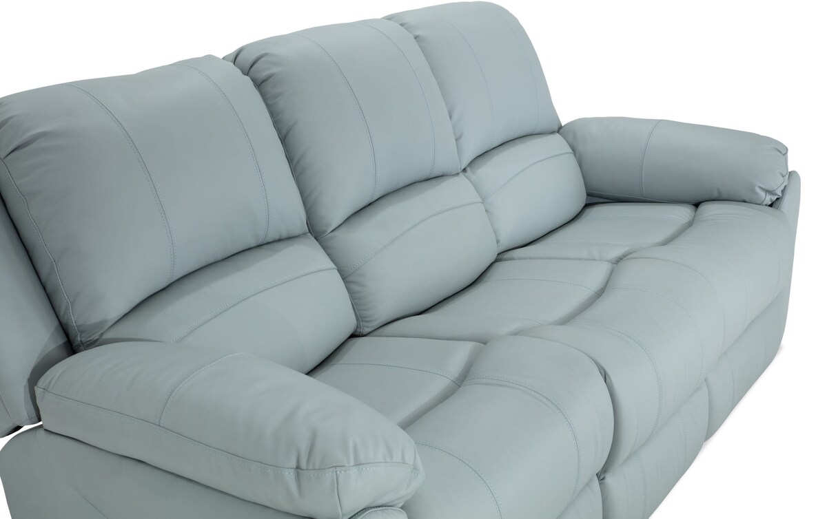 Storm Leather Aqua Manual Gliding Sofa | aqua_color