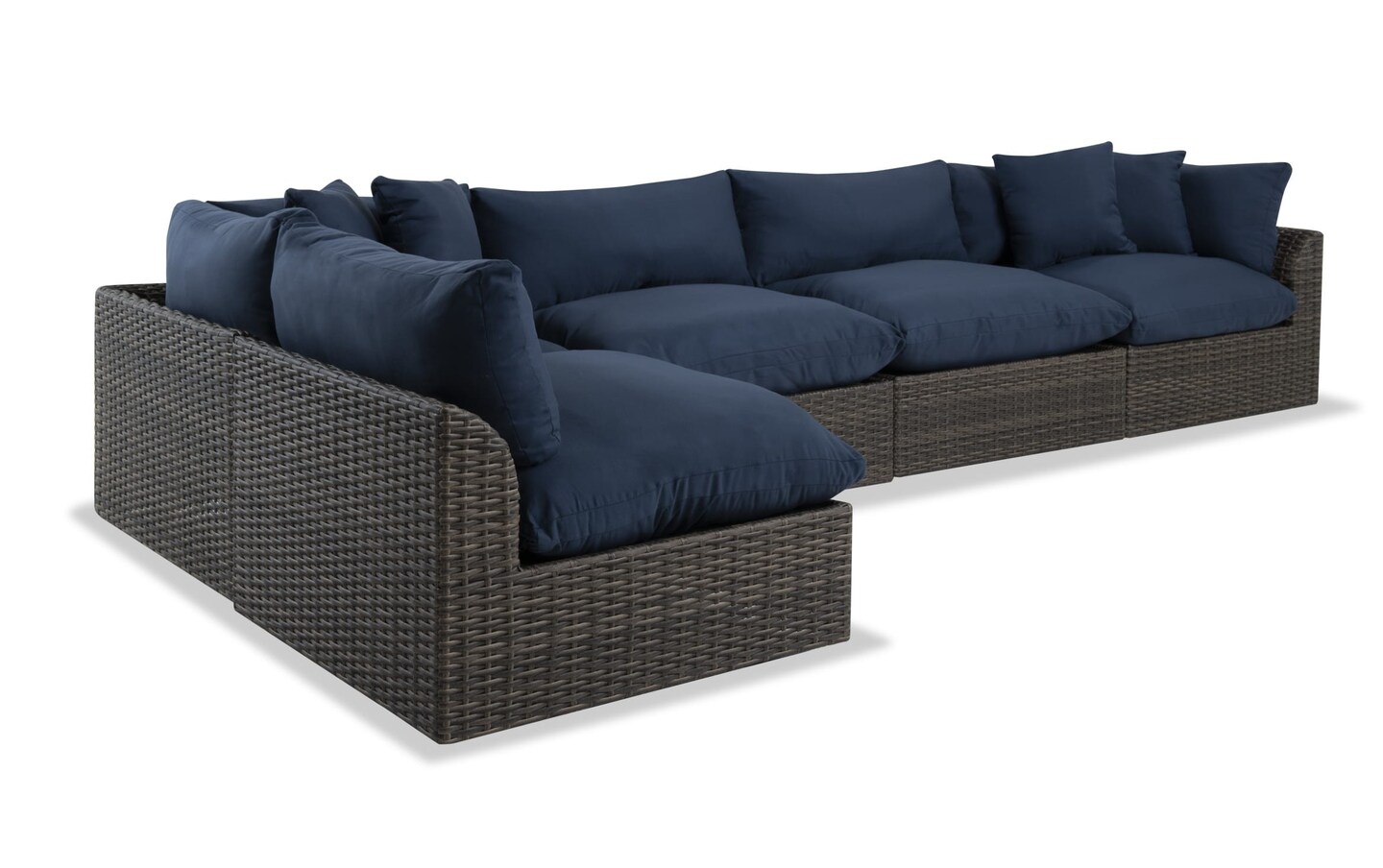 Dream 5 Piece Navy Wicker Outdoor Sectional