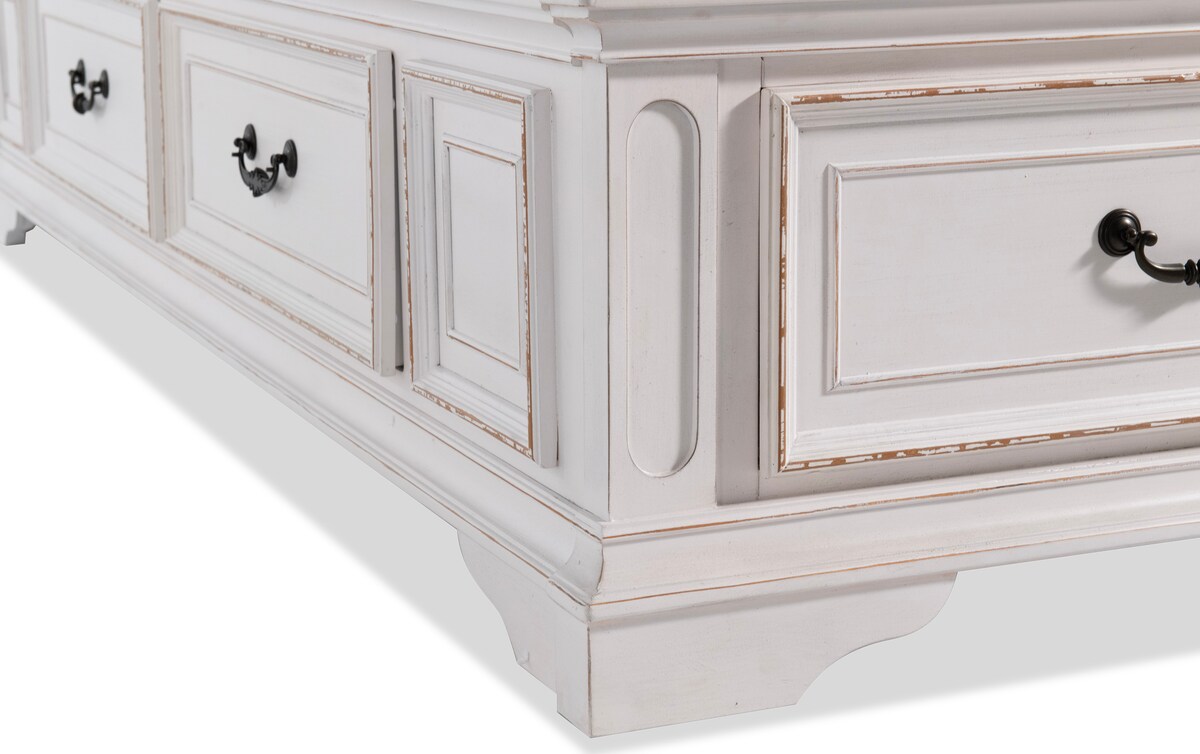 Scarlett 5 Piece White King Storage Bedroom Set with Chest | king