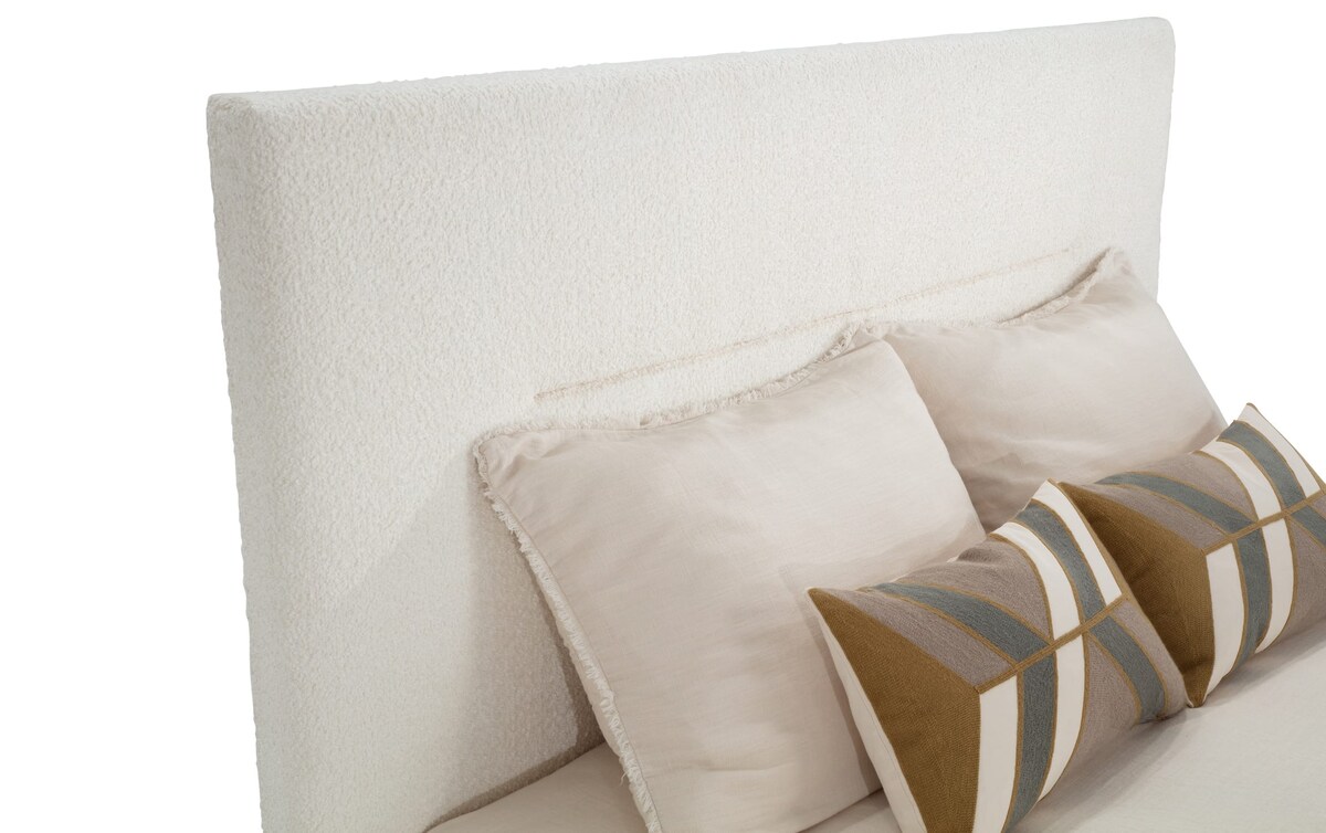 Roan Queen Upholstered Bed | ivory_color | Bob's Discount Furniture ...