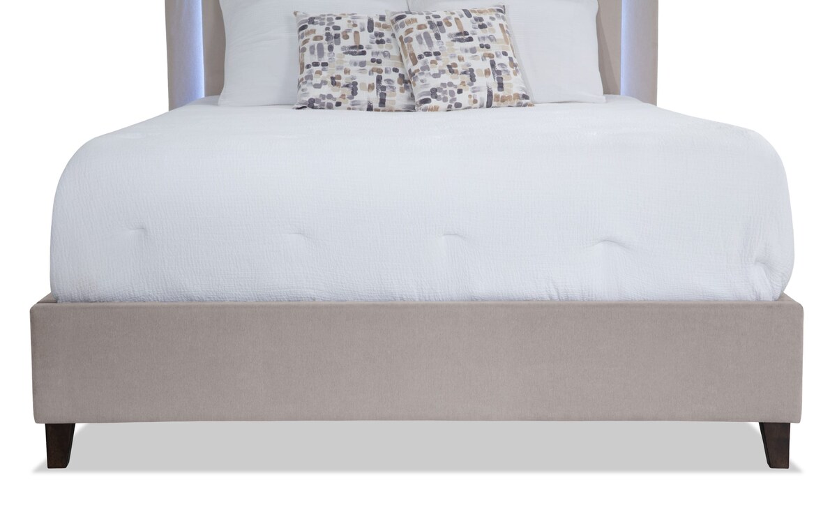 Performa Queen Beige Upholstered Bed | beige_color