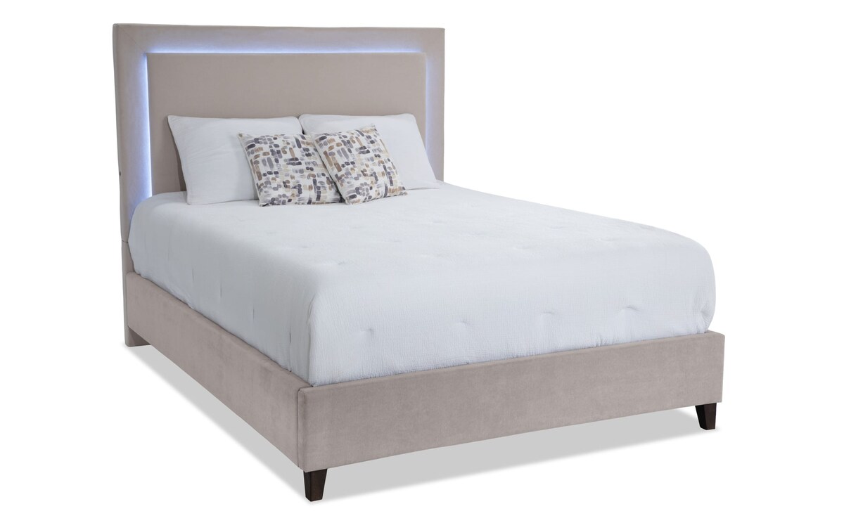 Performa King Beige Upholstered Bed | beige_color | Bob's Discount ...
