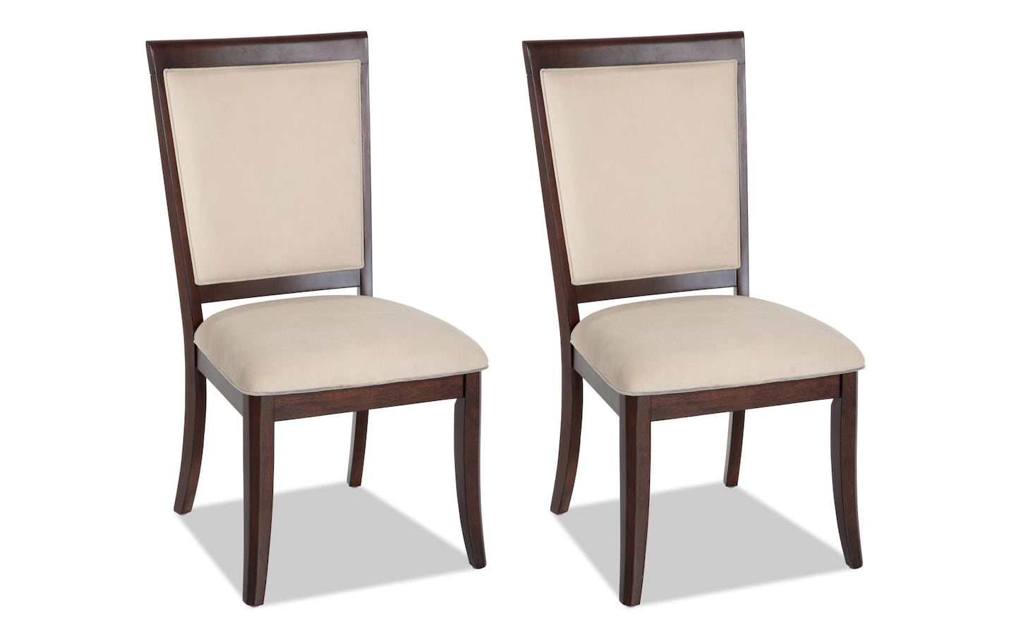 Coco II Cherry Beige Panel Back Upholstered Dining Chair Set of 2