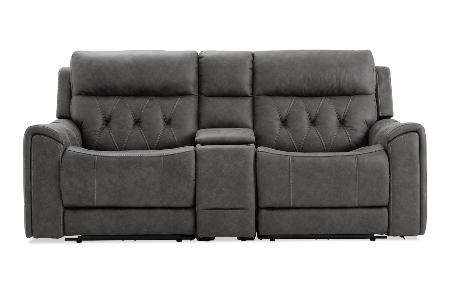 Canyon Gray 83 Power Reclining Console Loveseat with Power Headrest