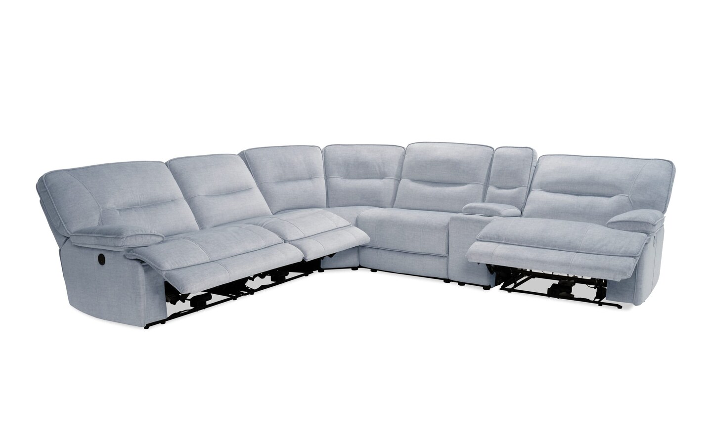 Pacifica Silver 130 Power Reclining 6 Piece Sectional with USB Port
