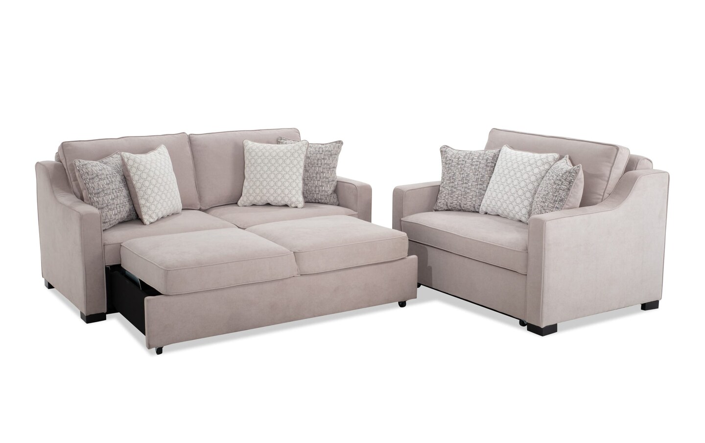 Bob O Pedic Taupe 73 Pop Up Sleeper Sofa Chair