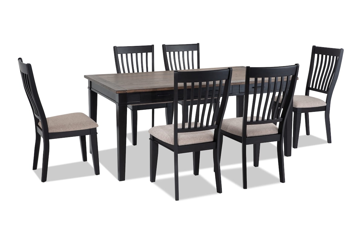 Montana Black 7 Piece Dining Set | black_finish