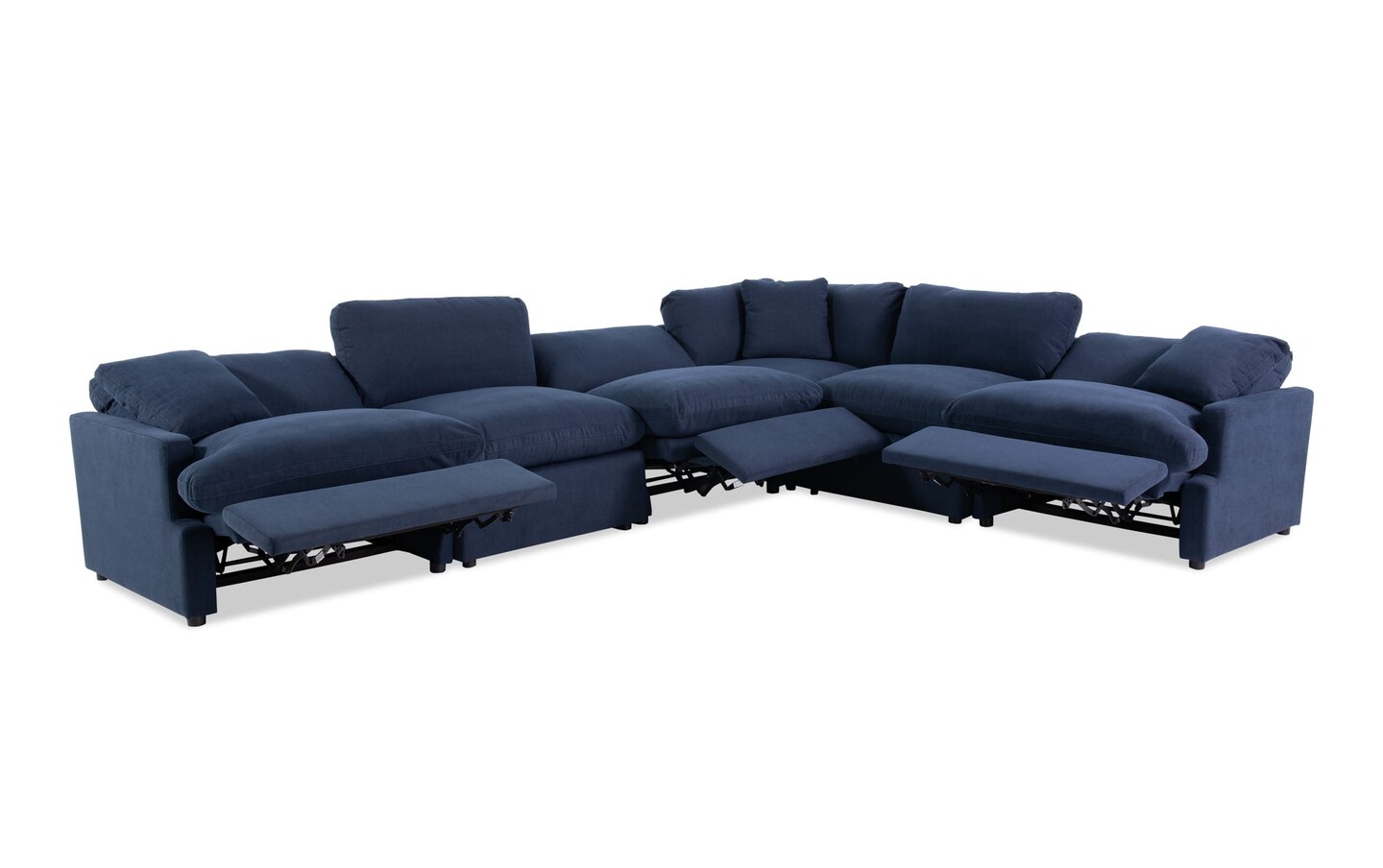 Dream Navy 158 Power Reclining 6 Piece Sectional with USB Port Bob s Discount Furniture Mattress Store