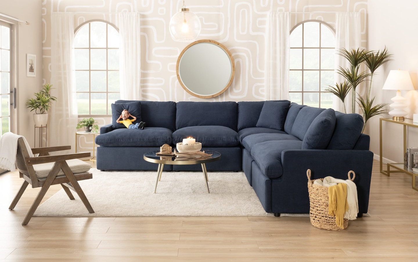 Dream navy modular 5 piece sectional store