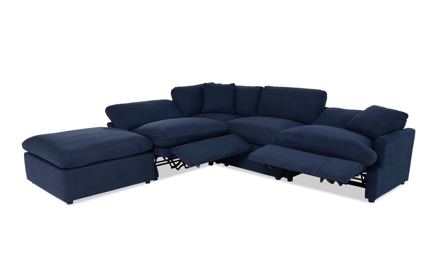 Dream Navy 5 Piece Left Arm Facing Power Reclining Sectional With