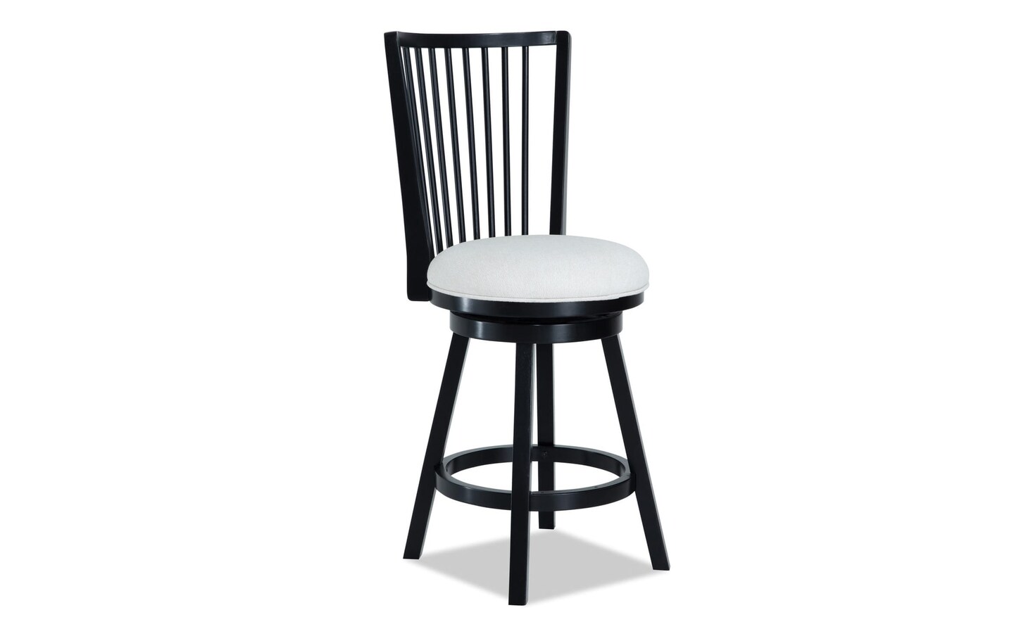Windsor Beige Black Slat Back Counter Height Adjustable Swivel Stool