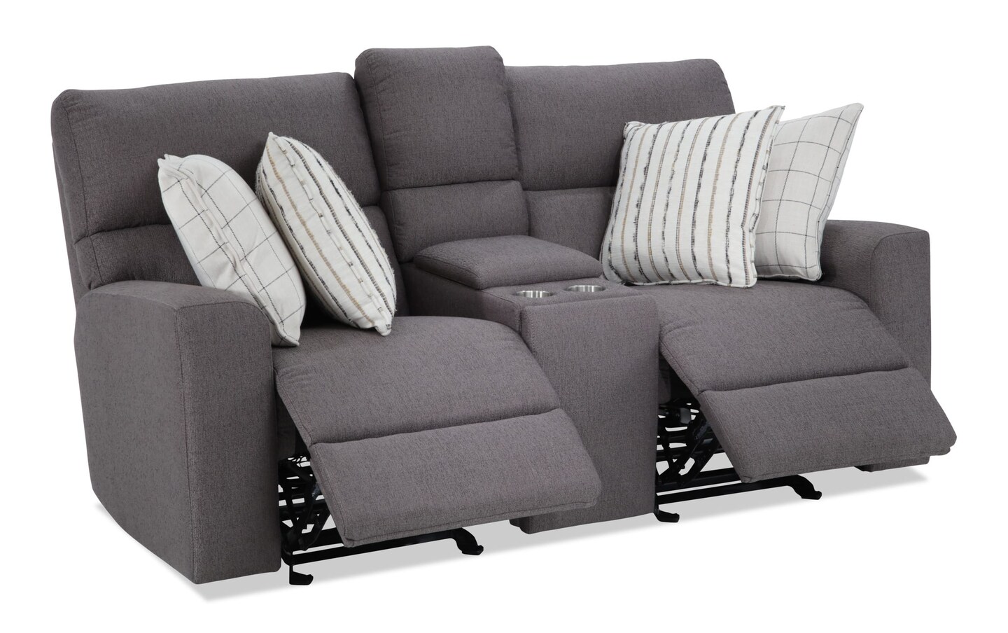 Modern Farmhouse Gray 76 Power Reclining Loveseat with Power Headrest Bob s Discount Furniture Mattress Store