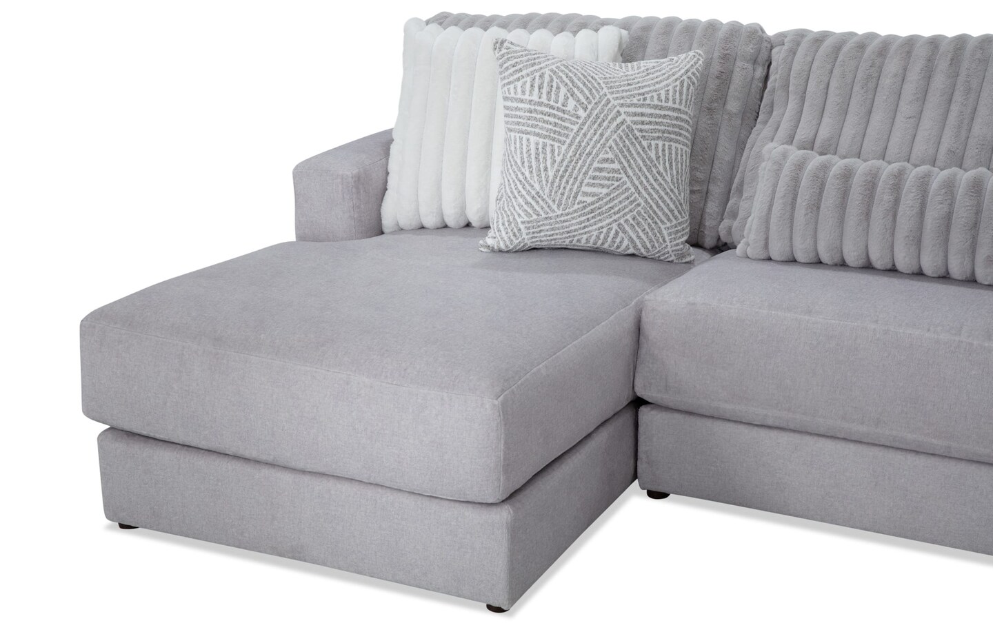 Bobs furniture grey sectional store
