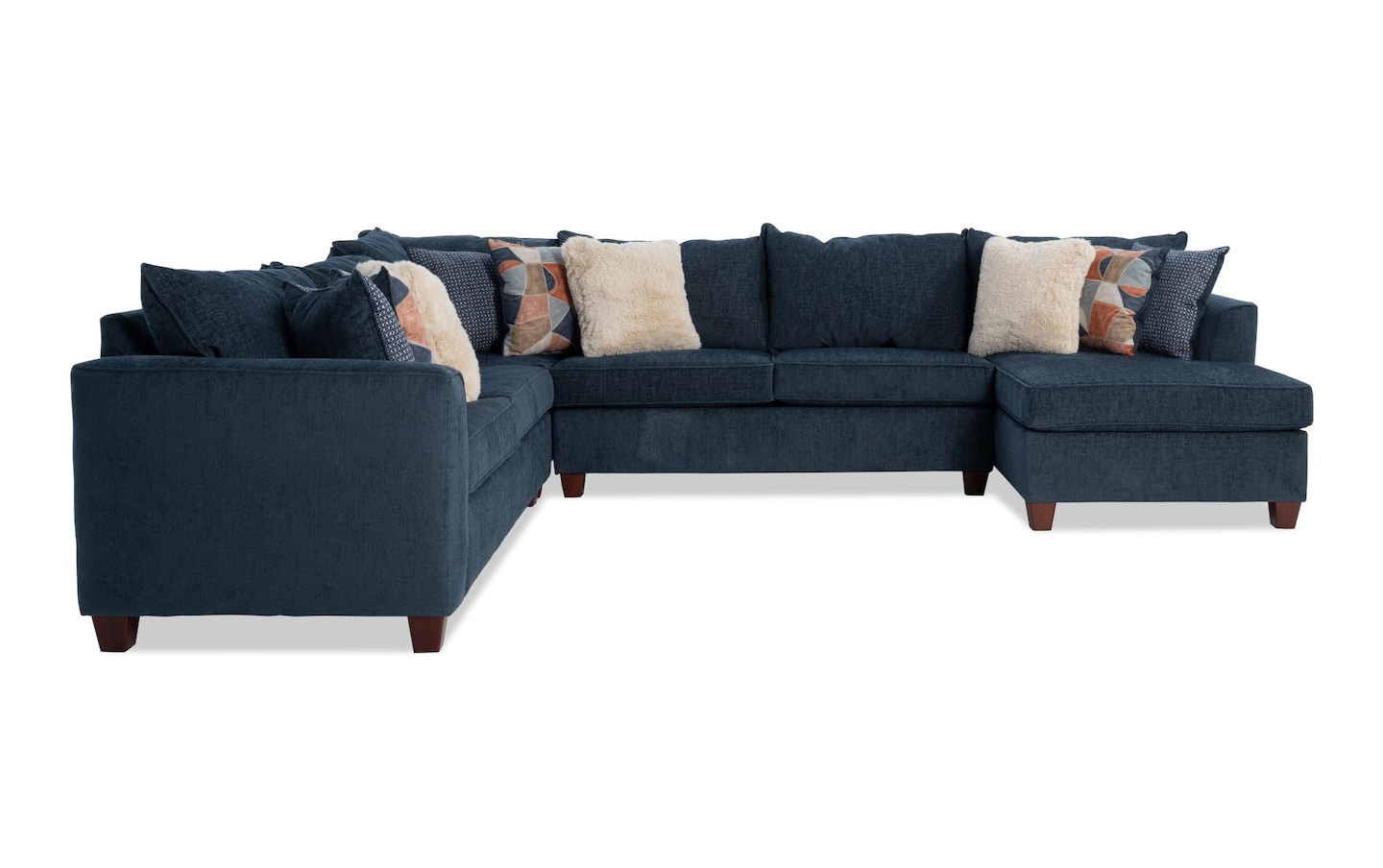 Brynn Navy 142 4 Piece Right Arm Facing Chaise Sectional