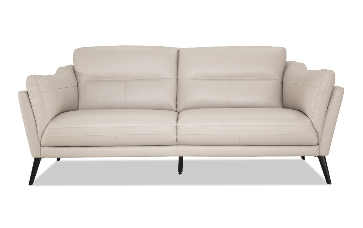 Uptown Gray Leather 84'' Sofa | Bob's Discount Furniture & Mattress Store