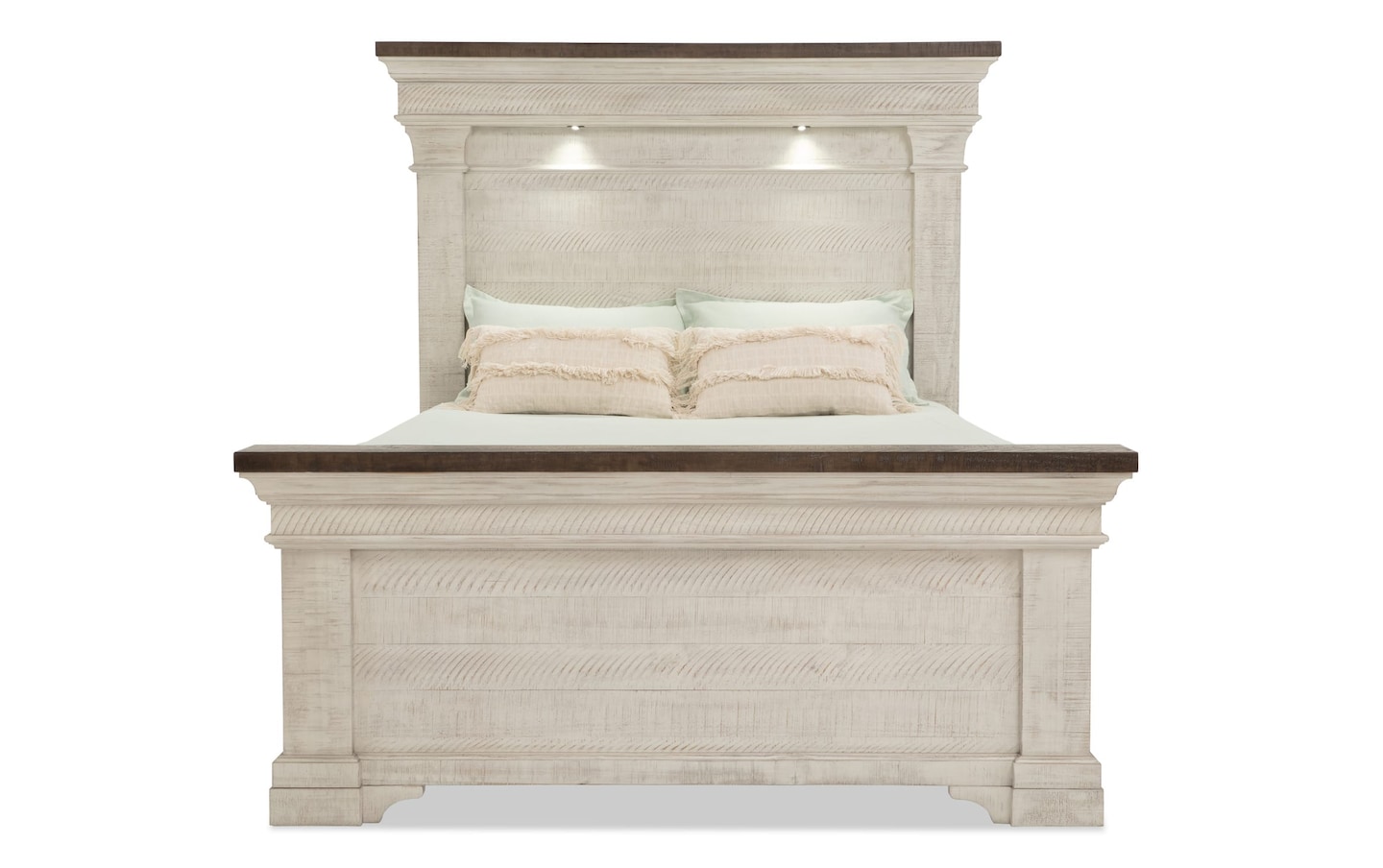 Beaumont California King White Gray Platform Storage Bed Bob s Discount Furniture Mattress Store