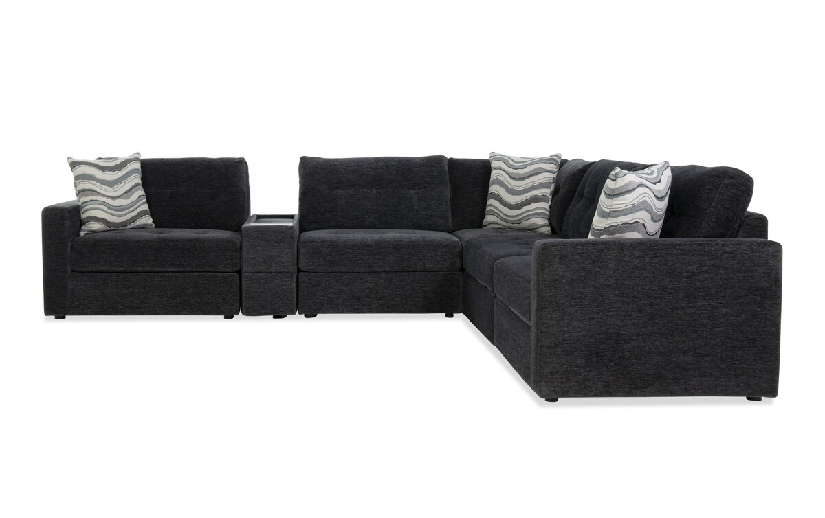 Modular Bob™ Charcoal 144'' 6 Piece Modular Sectional 1 Left Arm Facing ...