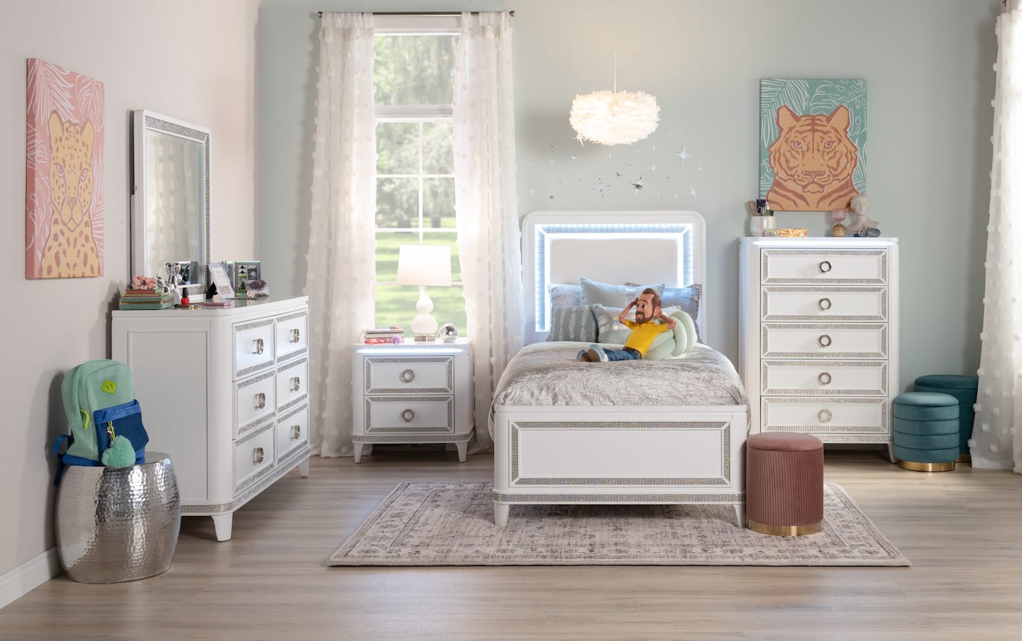 Glitz Twin White Bed Bob s Discount Furniture Mattress Store