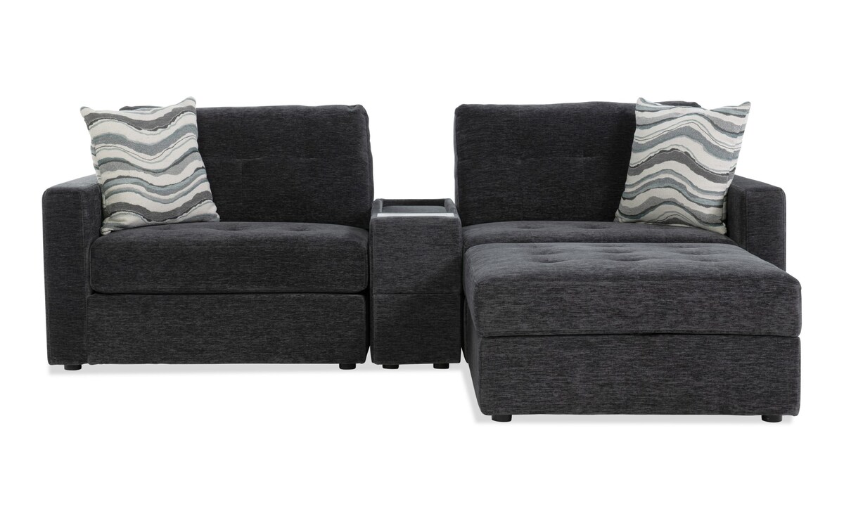 Modular Bob™ Charcoal 98'' 4 Piece Modular Sectional 1 Left Arm Facing ...