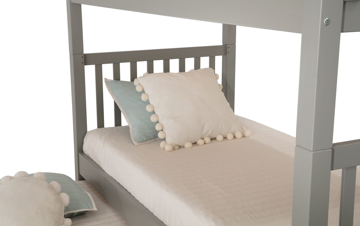 Keystone Twin Twin Gray Stairway Bunk Bed with 2 Mattresses Twin Trundle Bob s Discount Furniture Mattress Store
