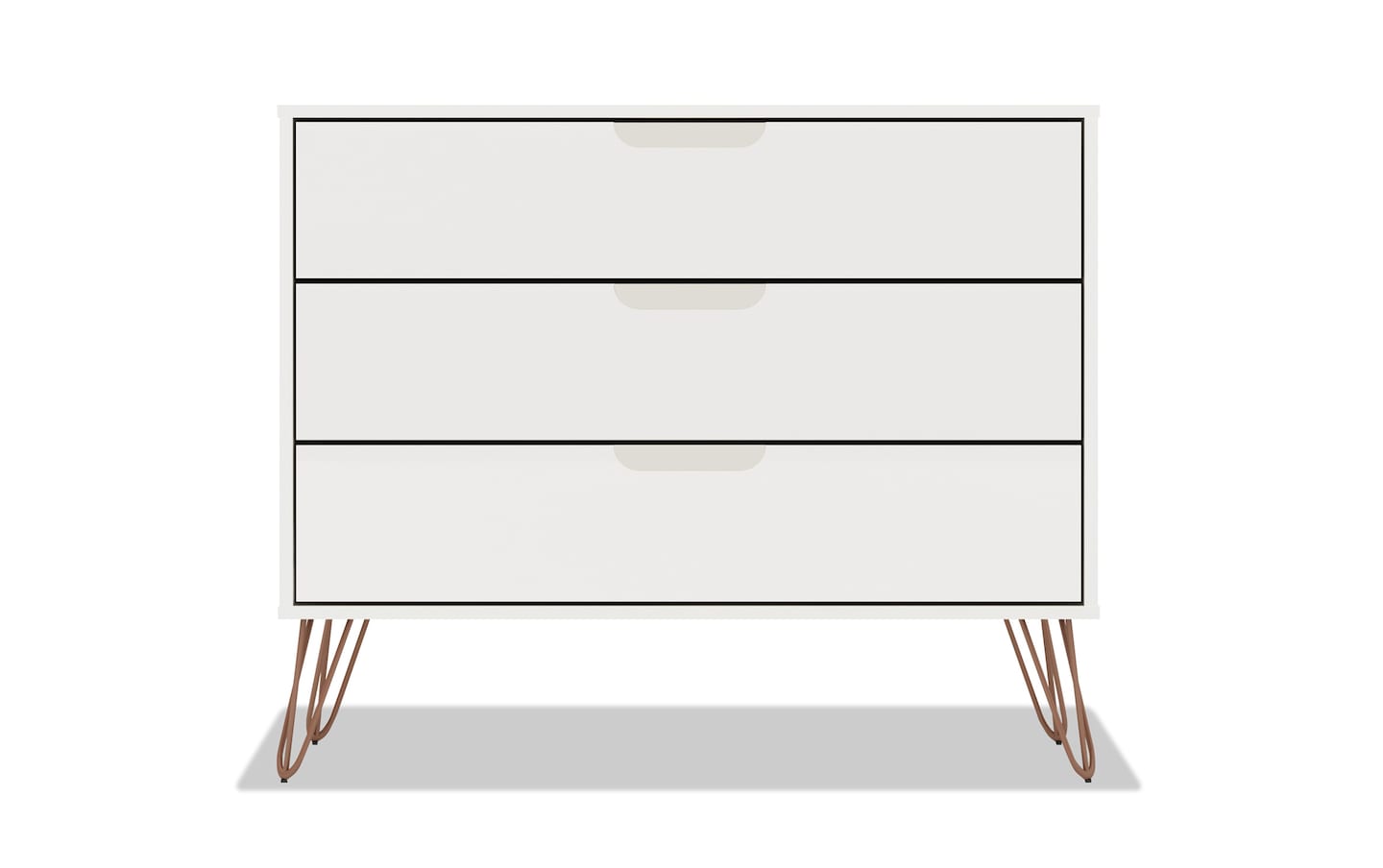 Melton White 3 Drawer Dresser