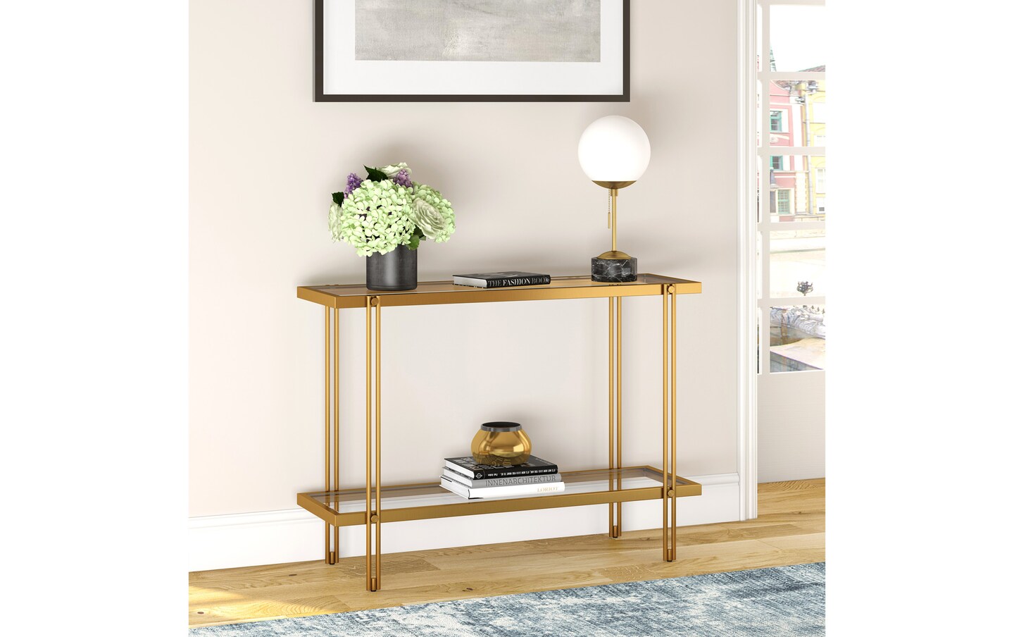 Izy 42 Brass Console Table