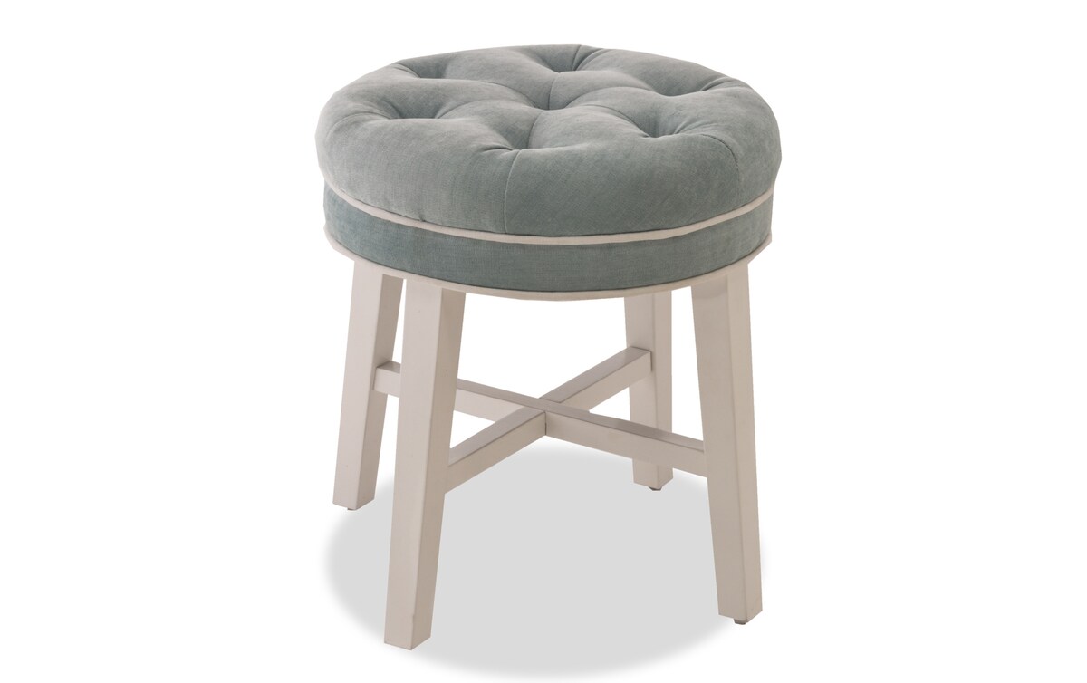 Taine Spa Blue Upholstered Vanity Stool | Bob's Discount Furniture ...