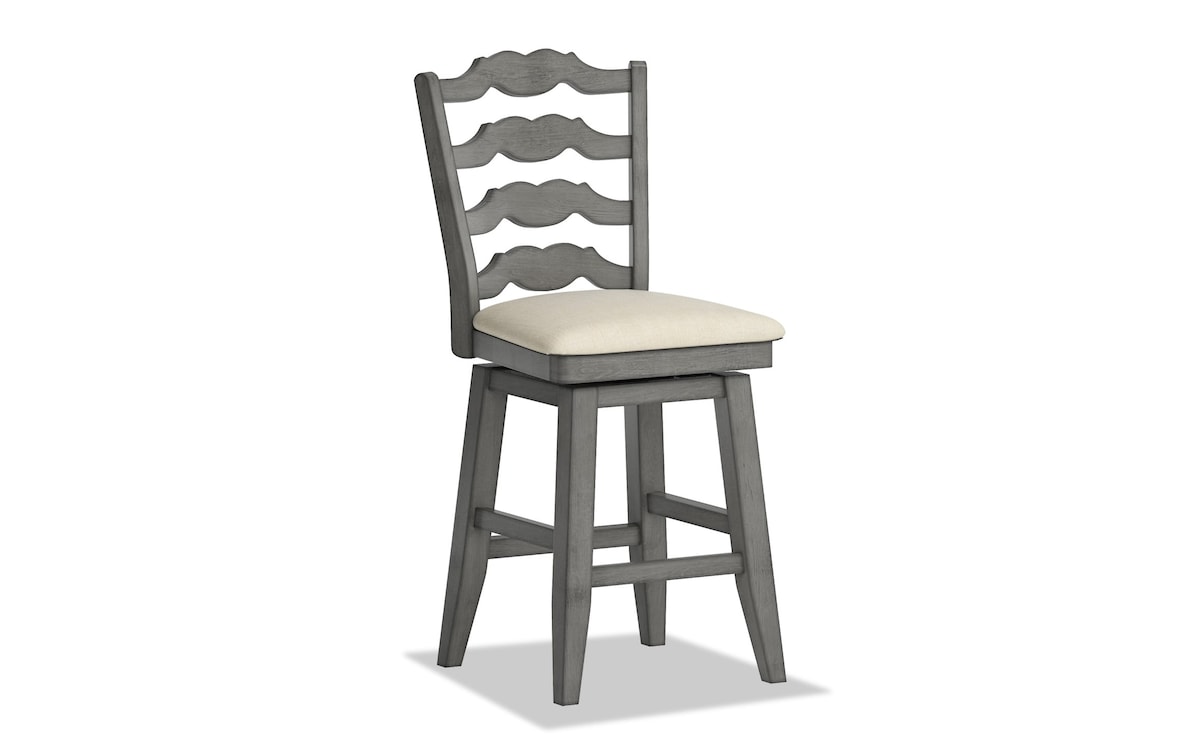 Row Gray Swivel Counter Stool | counter-height