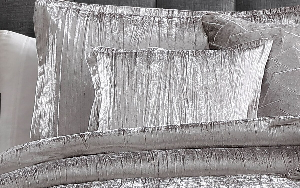 Peni 7 Piece Queen Silver Comforter Set | silver_color