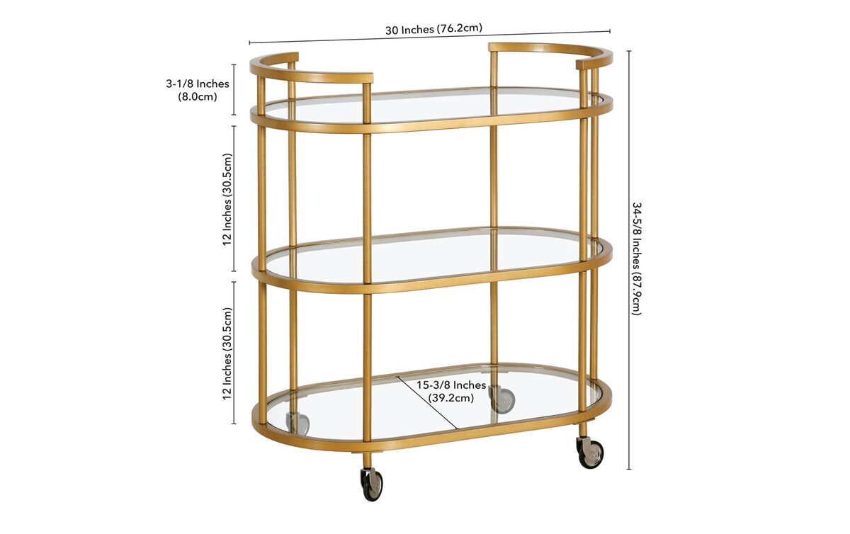 Alice Brass Bar Cart | brass_finish