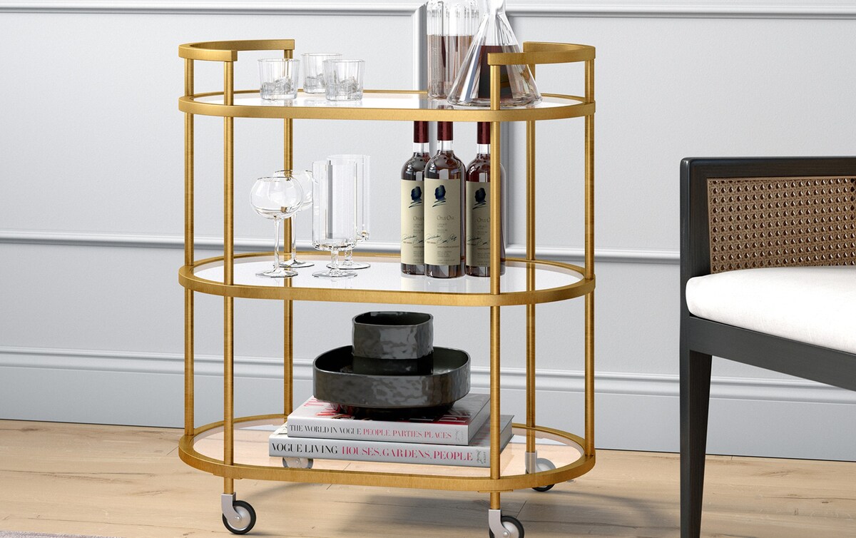 Alice Brass Bar Cart | brass_finish