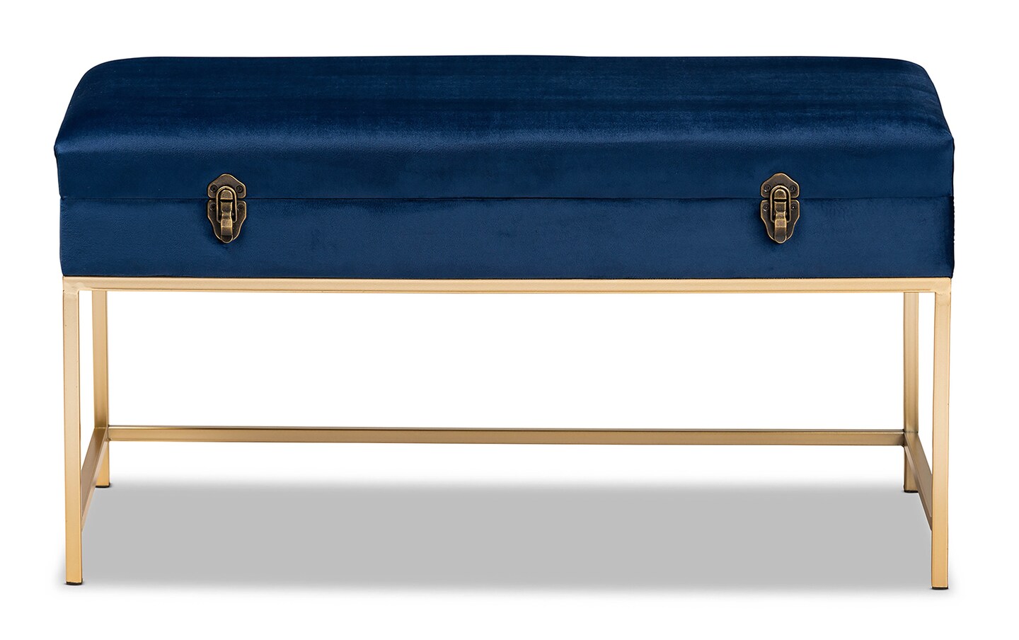 Alaya Blue Velvet Storage Ottoman Bobs Discount Furniture And Mattress