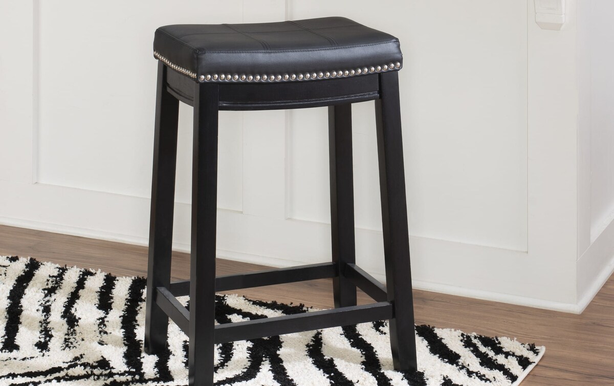 Ryann Black Counter Stool | black_color