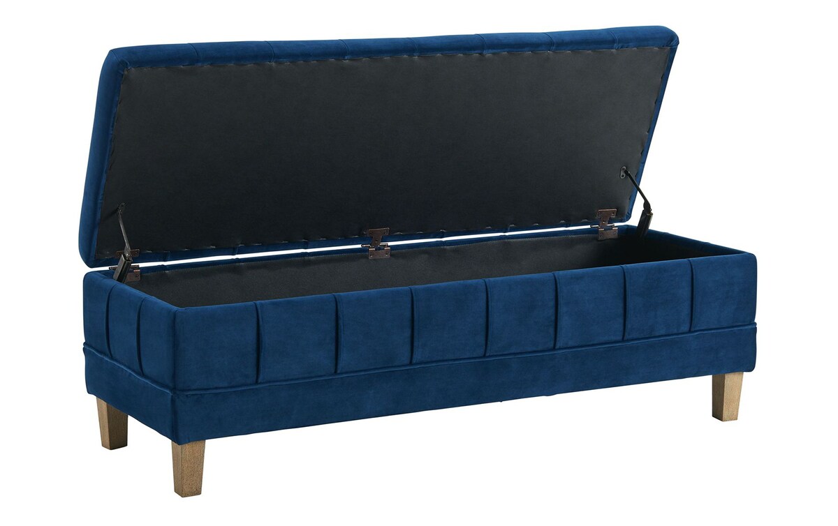 Rutherford Blue 52'' Storage Bench | blue_color