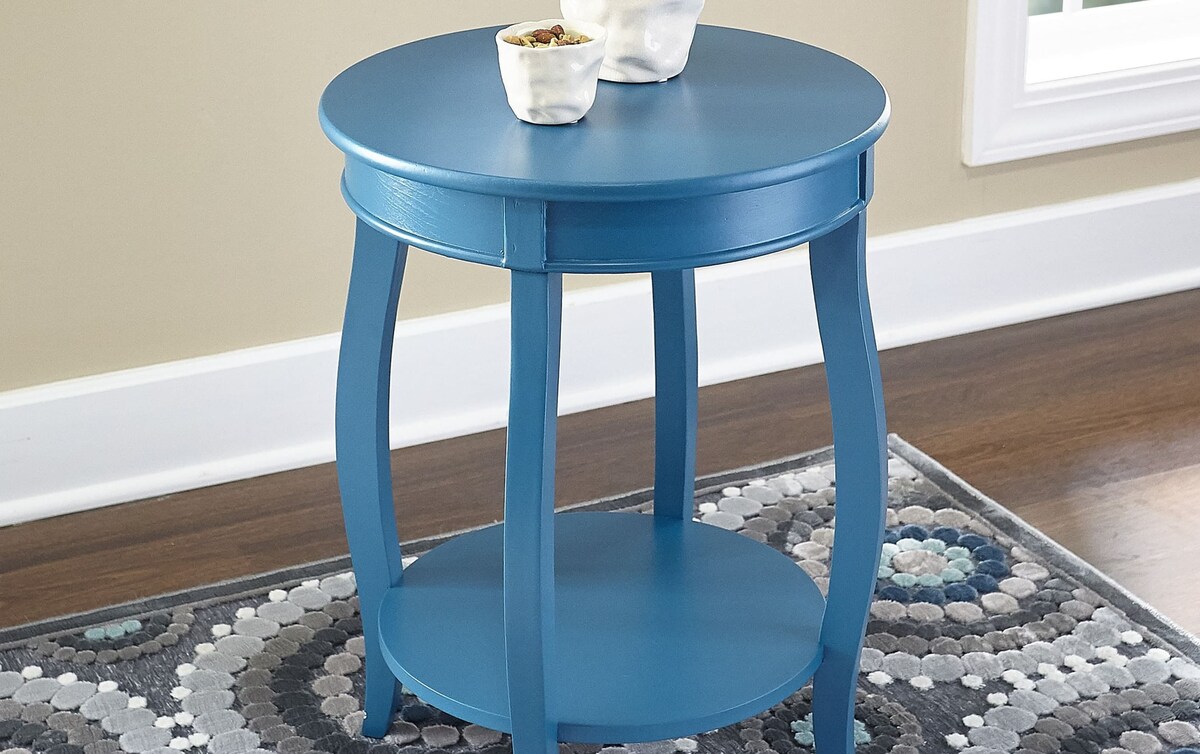 Loudain Blue Round Table | blue_finish