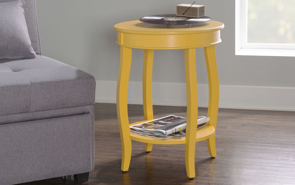 Loudain Yellow Round Table | yellow_finish